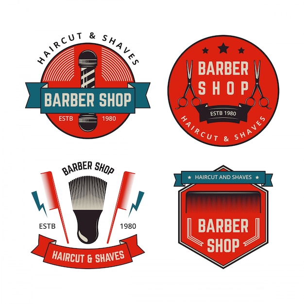 Premium Vector Vintage Barber Shop Badge Collections