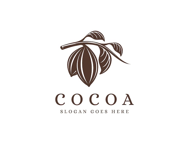 Premium Vector | Vintage cocoa branch logo, cocoa bean, cocoa plant logo Premium Vector | Vintage cocoa branch logo, cocoa bean, cocoa plant logo