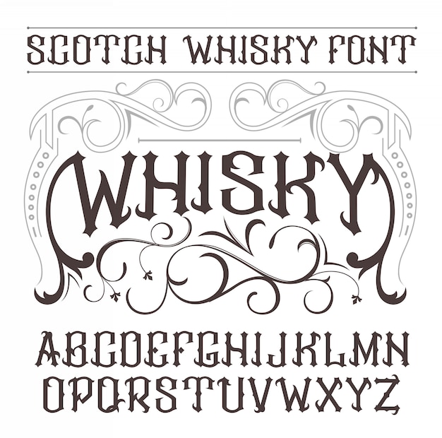 Premium Vector | Vintage label font whisky style Premium Vector | Vintage label font whisky style