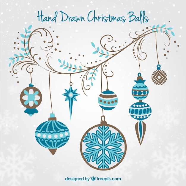Free Vector | Vintage ornamental hand drawn baubles Free Vector | Vintage ornamental hand drawn baubles