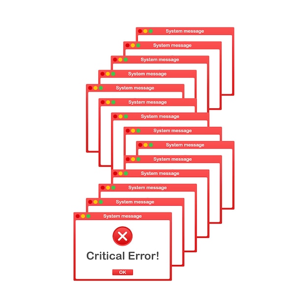 Premium Vector | Vintage user interface. critical error warning message ... Premium Vector | Vintage user interface. critical error warning message ...
