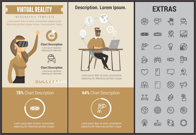Premium Vector | Virtual reality infographic template and elements Premium Vector | Virtual reality infographic template and elements