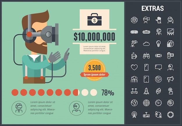 Premium Vector | Virtual reality infographic template and elements. Premium Vector | Virtual reality infographic template and elements.