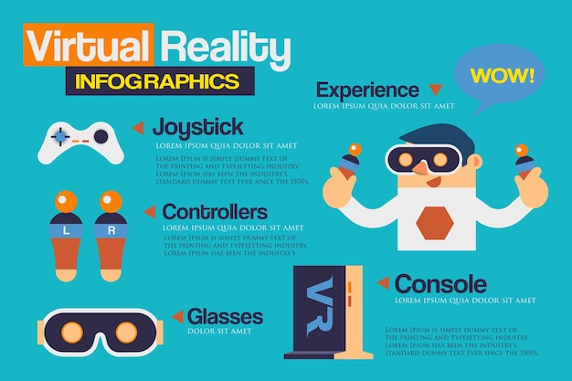 Premium Vector | Virtual reality infographic template and elements. Premium Vector | Virtual reality infographic template and elements.
