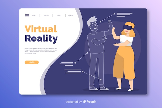 Free Vector | Virtual reality landing page template Free Vector | Virtual reality landing page template