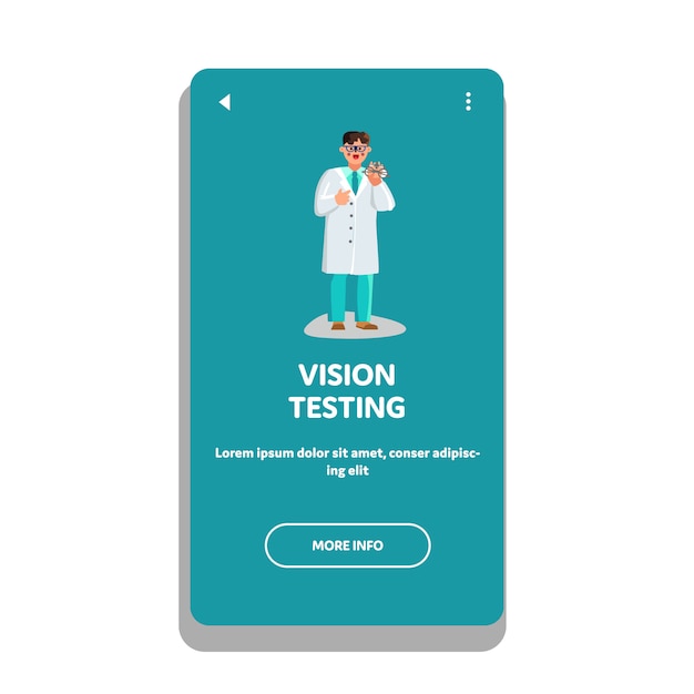 Premium Vector | Vision testing optometrist hold trial frame Premium Vector | Vision testing optometrist hold trial frame