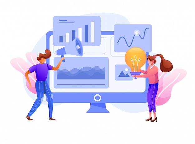 Premium Vector | Visual data marketing and business data, illustration ... Premium Vector | Visual data marketing and business data, illustration ...