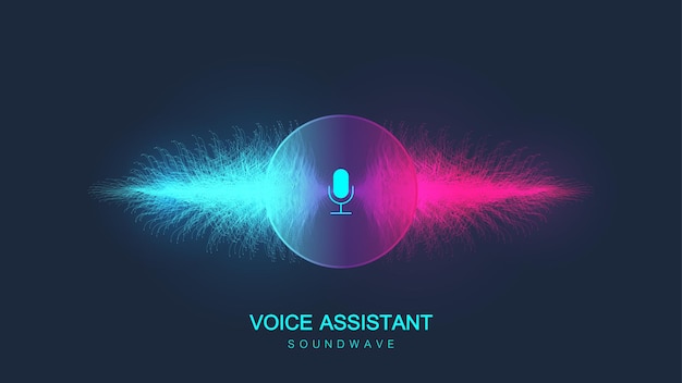 Premium Vector Voice Assistant Concept Sound Wave Voice And Sound Recognition Equalizer Wave