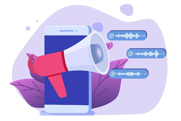 Premium Vector | Voice messages , event notification. Premium Vector | Voice messages , event notification.