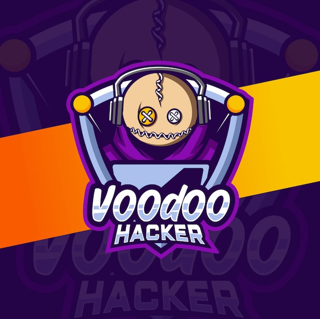 Premium Vector | Voodoo hacker mascot esport logo design Premium Vector | Voodoo hacker mascot esport logo design