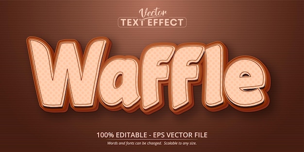 Premium Vector | Waffle text, cartoon style editable text effect Premium Vector | Waffle text, cartoon style editable text effect