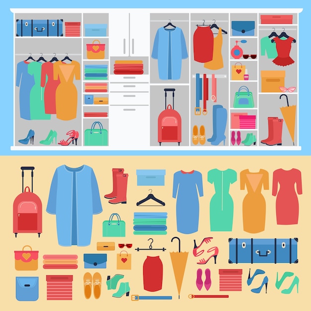 Premium Vector Wardrobe