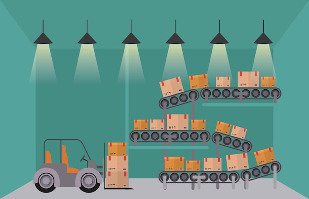 Premium Vector | Warehouse storage design Premium Vector | Warehouse storage design