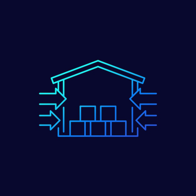Premium Vector | Warehouse, storage line vector icon Premium Vector | Warehouse, storage line vector icon