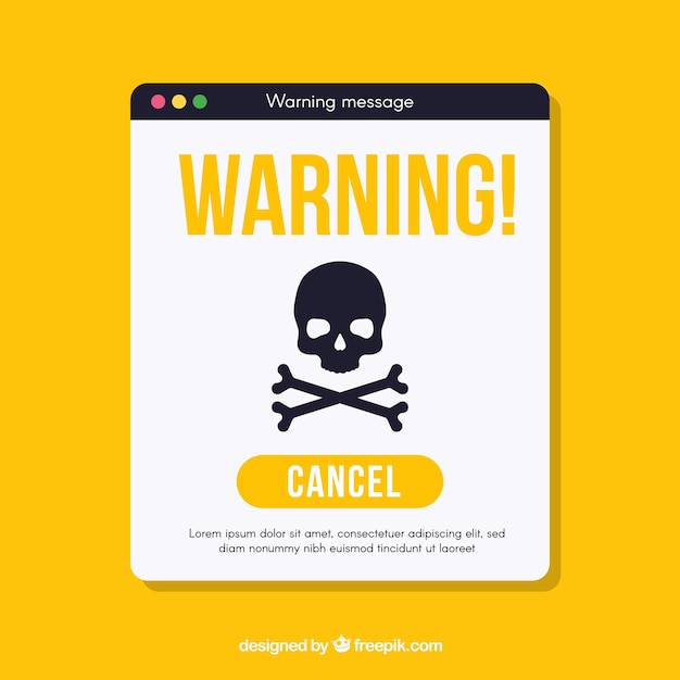 Premium Vector | Warning pop up with flat design Premium Vector | Warning pop up with flat design
