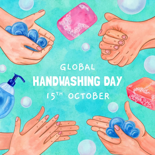 Premium Vector Watercolor Global Handwashing Day Illustration