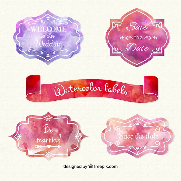 Free Vector | Watercolor labels Free Vector | Watercolor labels