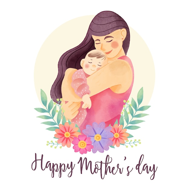 Premium Vector Watercolor Mothers Day Greeting