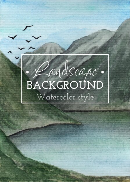 Premium Vector | Watercolor style natural landscape background Premium Vector | Watercolor style natural landscape background