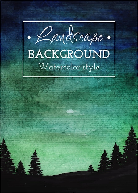 Premium Vector | Watercolor style natural landscape background Premium Vector | Watercolor style natural landscape background