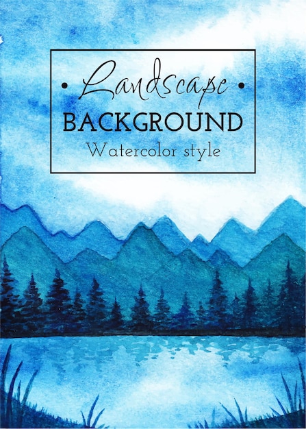 Premium Vector | Watercolor style natural landscape background Premium Vector | Watercolor style natural landscape background