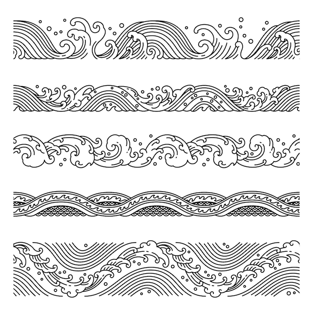 Premium Vector | Wave seamless border Premium Vector | Wave seamless border