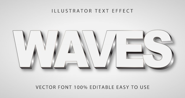 Premium Vector | Waves editable text effect Premium Vector | Waves editable text effect