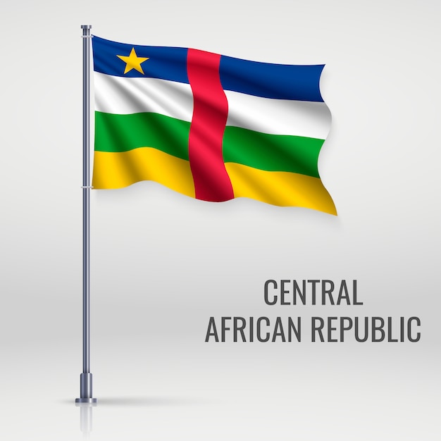 Premium Vector Waving Flag On Flagpole