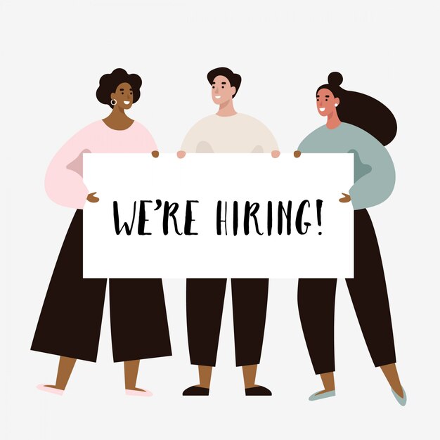 Premium Vector | We are hiring illustration concept Premium Vector | We are hiring illustration concept
