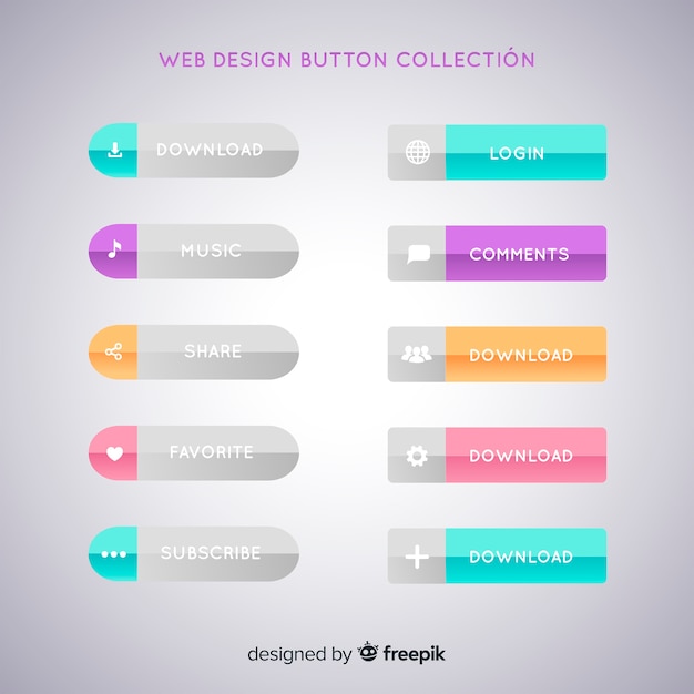 Web design button collection | Free Vector Web design button collection | Free Vector