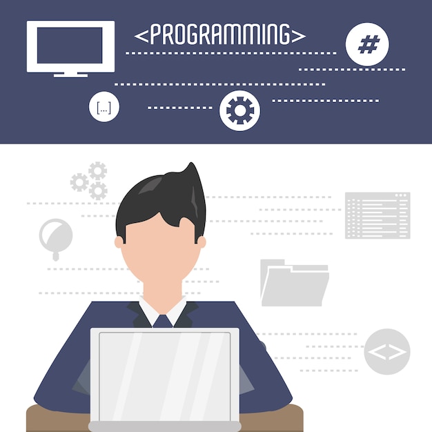 Premium Vector Web Developer Working On Computer Programming Coding