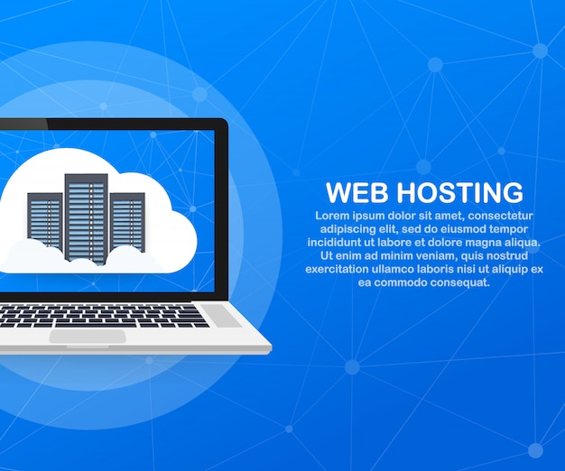 Premium Vector | Web hosting concept with cloud computing design. Premium Vector | Web hosting concept with cloud computing design.