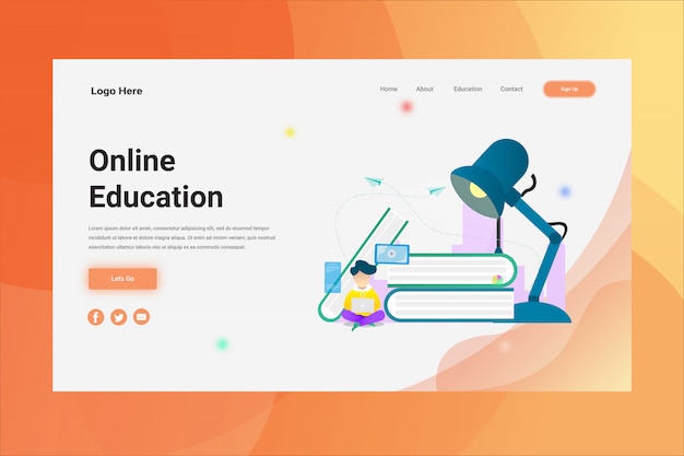 Premium Vector | Web page header online education illustration concept ... Premium Vector | Web page header online education illustration concept ...