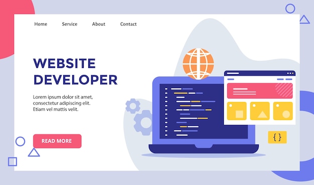 Premium Vector | Website developer language program coding campaign