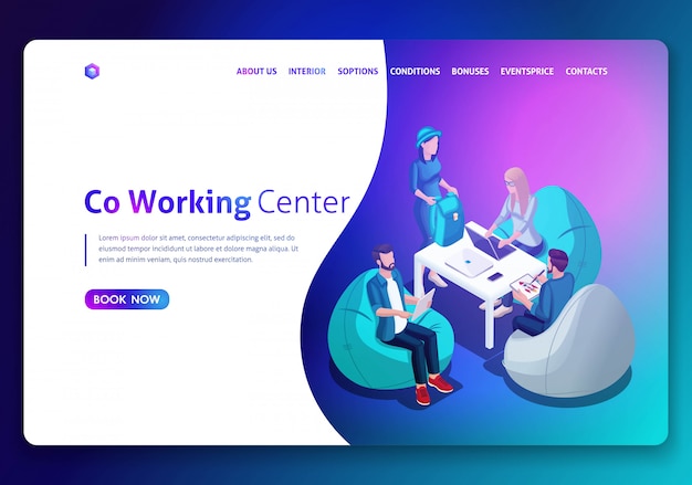 Premium Vector | Website template . isometric concept open workspace ... Premium Vector | Website template . isometric concept open workspace ...