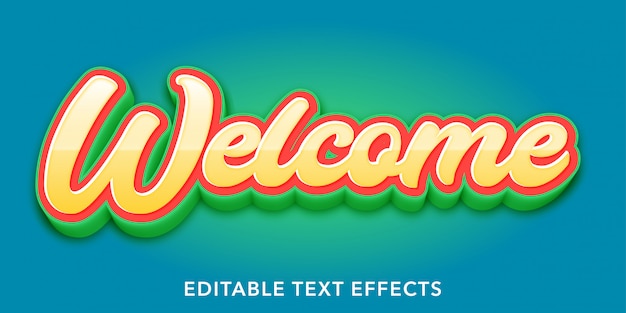 Premium Vector | Welcome editable text style effects Premium Vector | Welcome editable text style effects