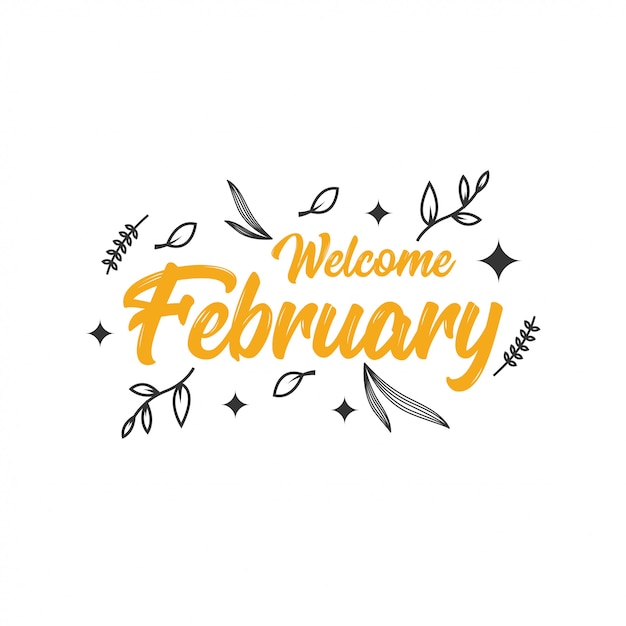 Premium Vector | Welcome february design Premium Vector | Welcome february design