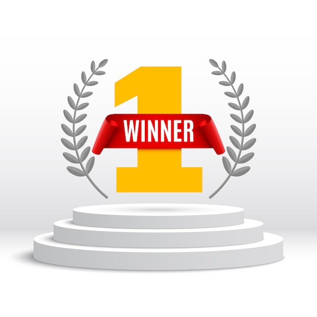 Premium Vector | White round podium. first place. laurel wreath. pedestal. Premium Vector | White round podium. first place. laurel wreath. pedestal.