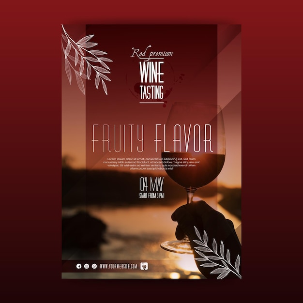 Free Vector | Wine tasting template flyer Free Vector | Wine tasting template flyer