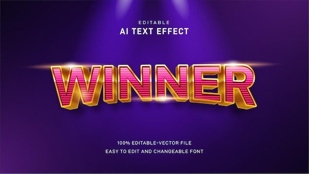 Premium Vector | Winner text effect Premium Vector | Winner text effect