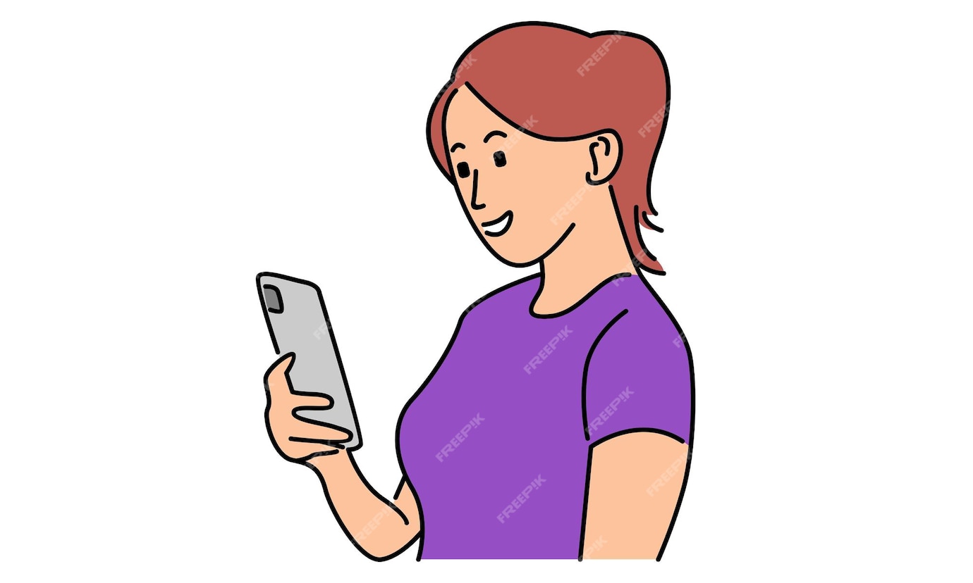 Premium Vector | Woman holding phone illustration Premium Vector | Woman holding phone illustration