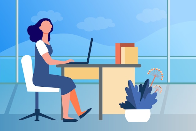 Free Vector | Woman working in office. employee, worker, manager ... Free Vector | Woman working in office. employee, worker, manager ...
