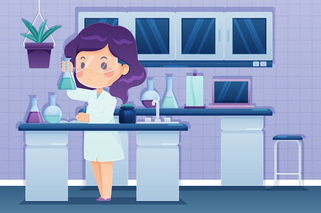 Free Vector | Woman working in science lab Free Vector | Woman working in science lab