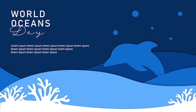 Premium Vector World Oceans Day Background Design
