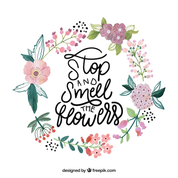 Free Vector | Wreath with inspirational quote Free Vector | Wreath with inspirational quote