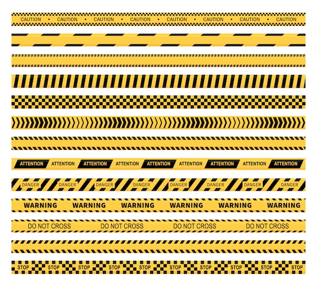 Premium Vector | Yellow caution tapes and warning lines Premium Vector | Yellow caution tapes and warning lines