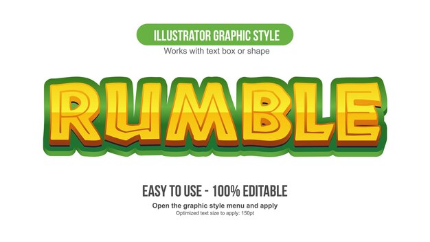 Premium Vector Yellow Metallic Gaming Cartoon Editable Text Effect