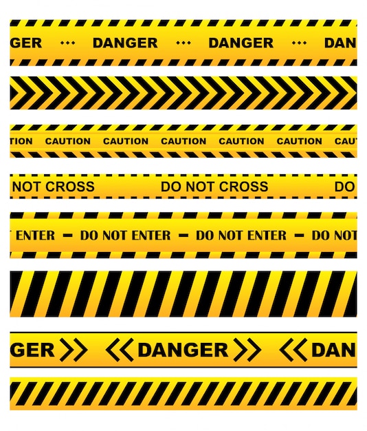Premium Vector | Yellow warning tapes set Premium Vector | Yellow warning tapes set