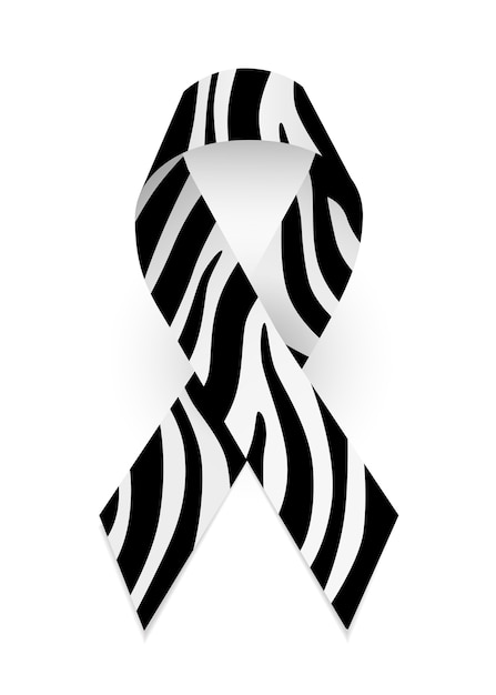 Premium Vector Zebra Print Ribbon As Symbol Of Rare Disease