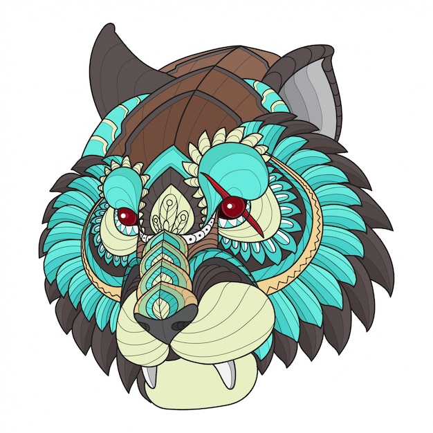 Zen tangle stylized tiger head | Premium Vector Zen tangle stylized tiger head | Premium Vector